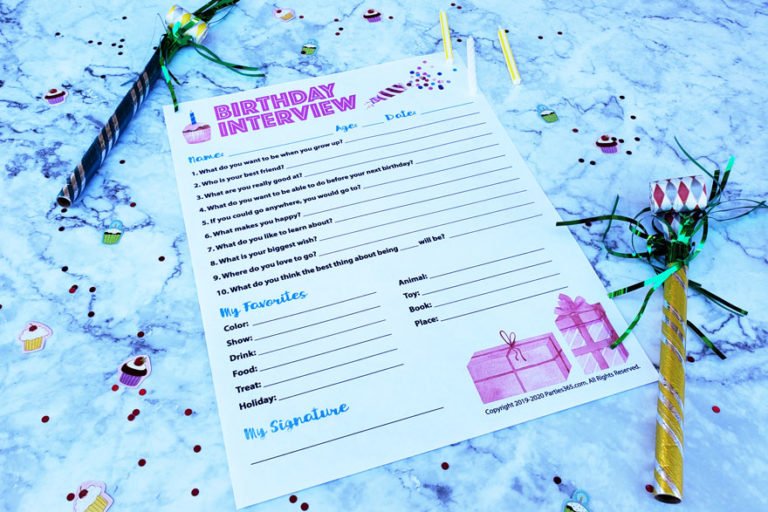 Free Birthday Interview Printable For Kids - Parties365
